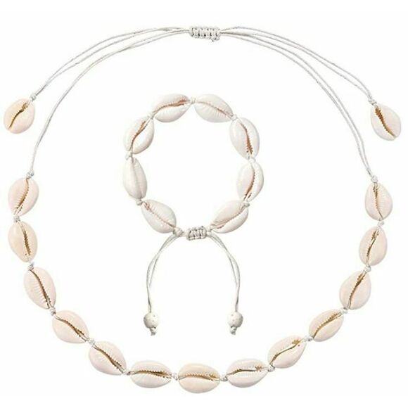 Aselfad | Jewelry | Hawaiian Cowrie Seashell Necklace Bracelet Set ...